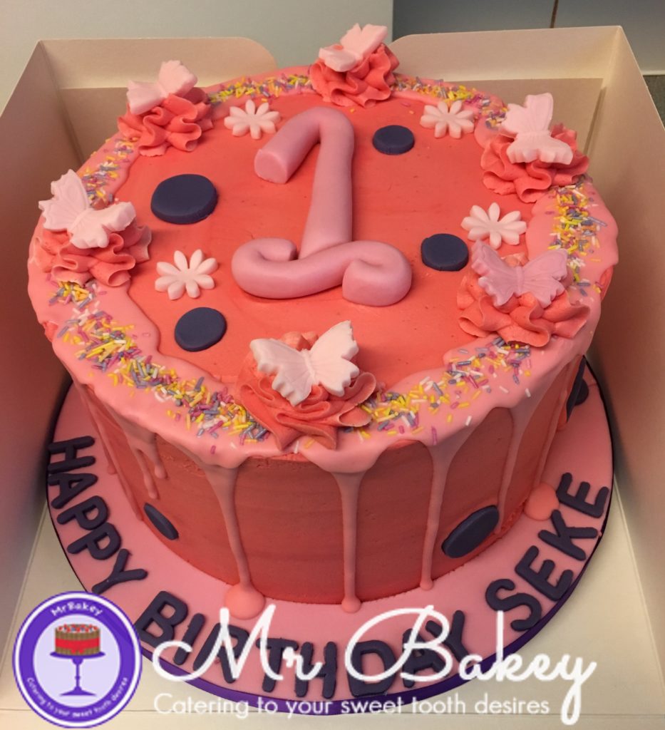Pink And Purple Birthday Cake - Mr Bakey